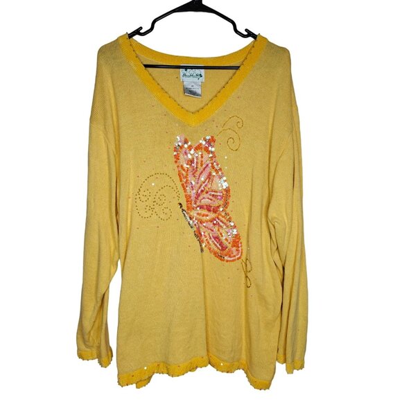 Quacker Factory | Sweaters | Vintage Quacker Factory Yellow Knit ...